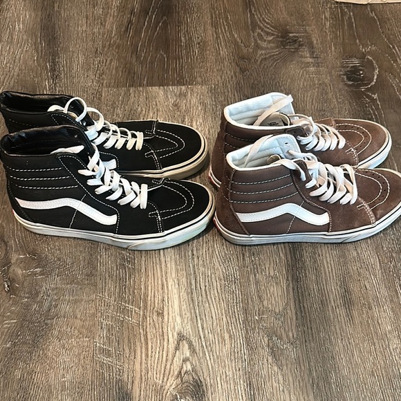 Vans | Shoes | Vans Hightop Athletic Shoes Black And Brown 2 Pairs ...